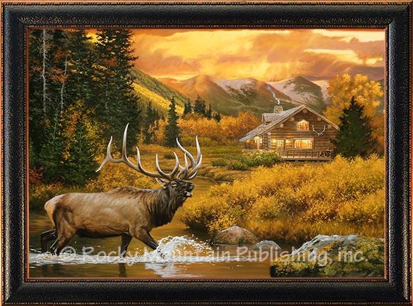 "Golden Hour" Elk Framed Canvas Print – Wild West Living
