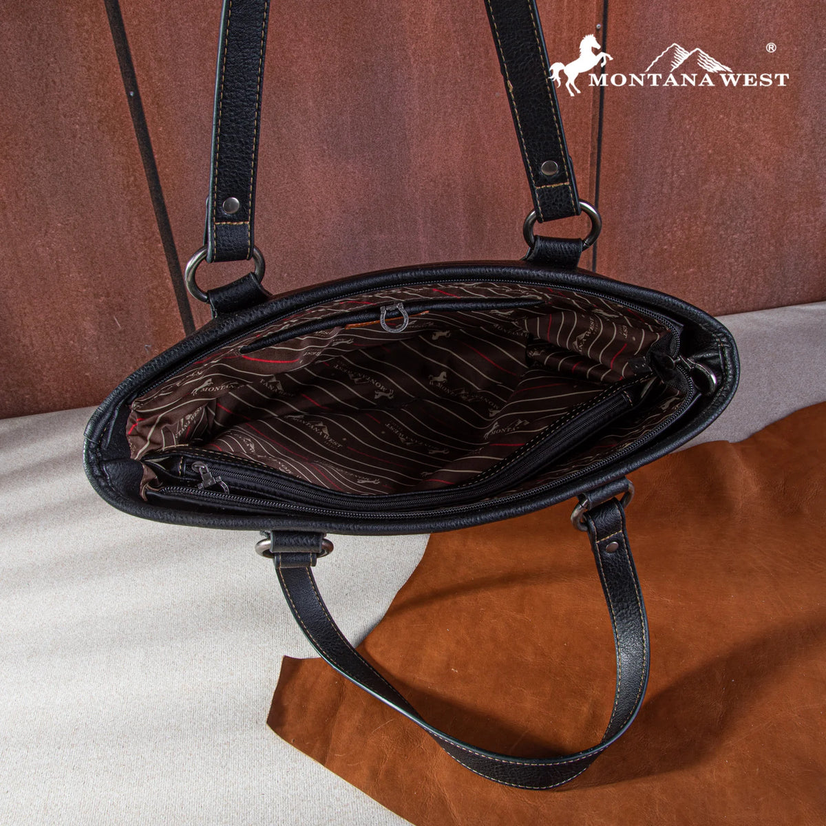 Western Concho Concealed Carry Tote - Black – Wild West Living
