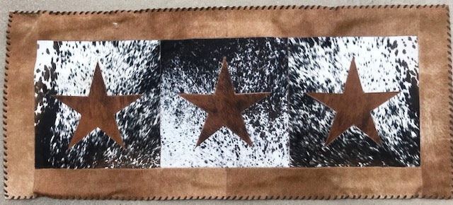 Western Cowhide Triple Star Rug - 24" x 60" – Wild West Living