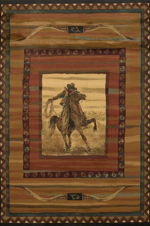 "Rawhide Lodge" Western Area Rug - 7'10" x 10'6" – Wild West Living