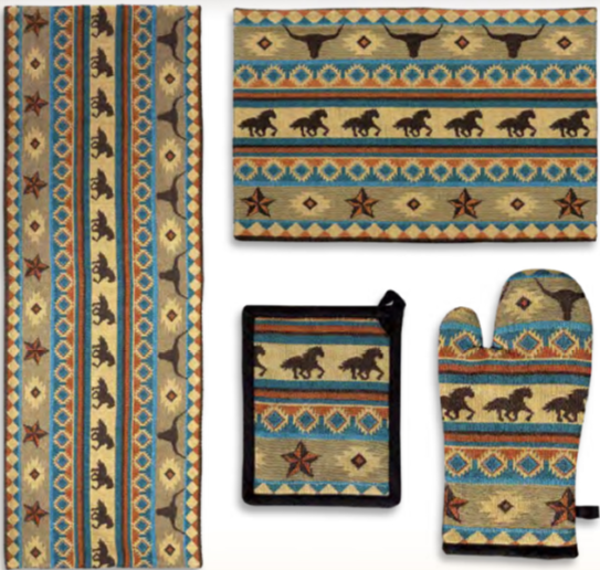 "Austin" Western Jacquard Oven Mitt - 12" x 7" – Wild West Living