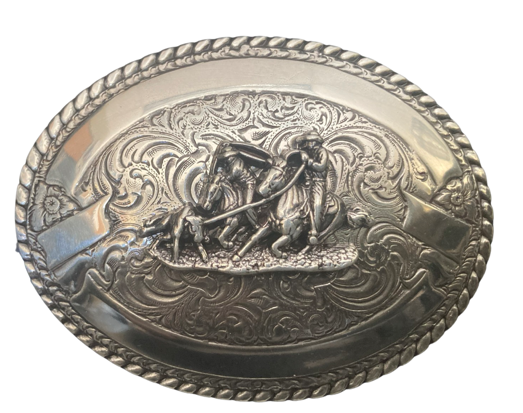 Team Roper Western Silver Belt Buckle – Wild West Living