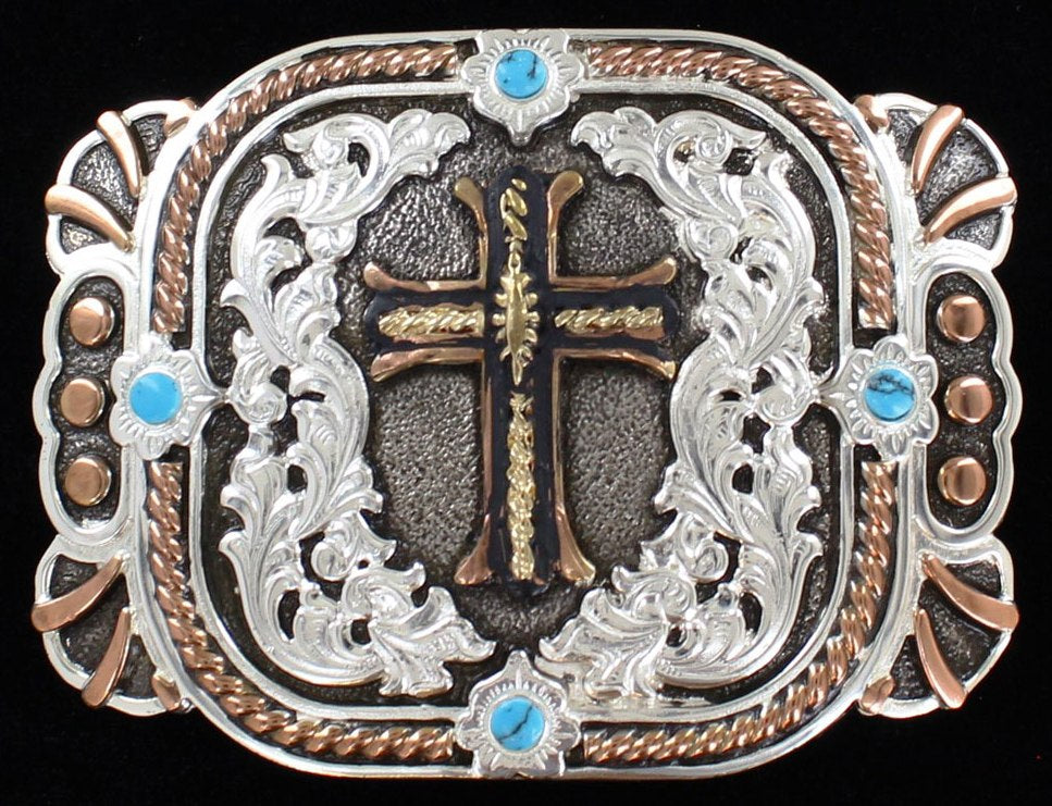 Western Filagree Cross Belt Buckle by Crumrine – Wild West Living