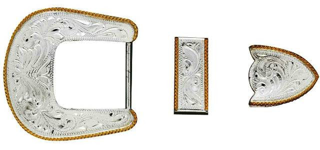 Western 1-1/2 Inch 3-pc. Silver Buckle Set – Wild West Living