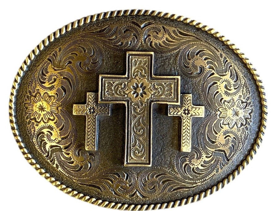 Triple Cross Belt Buckle with Copper Finish – Wild West Living