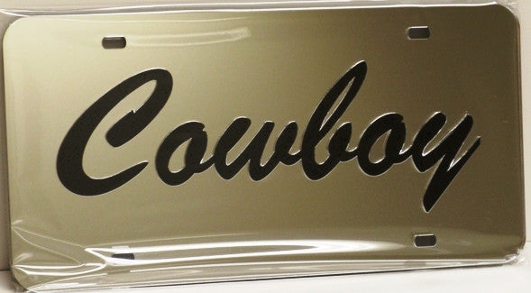 "Cowboy Light" Mirrored License Plate – Wild West Living