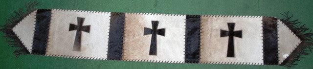 Western Brazilian Cowhide Cross Table Runner - 7' – Wild West Living