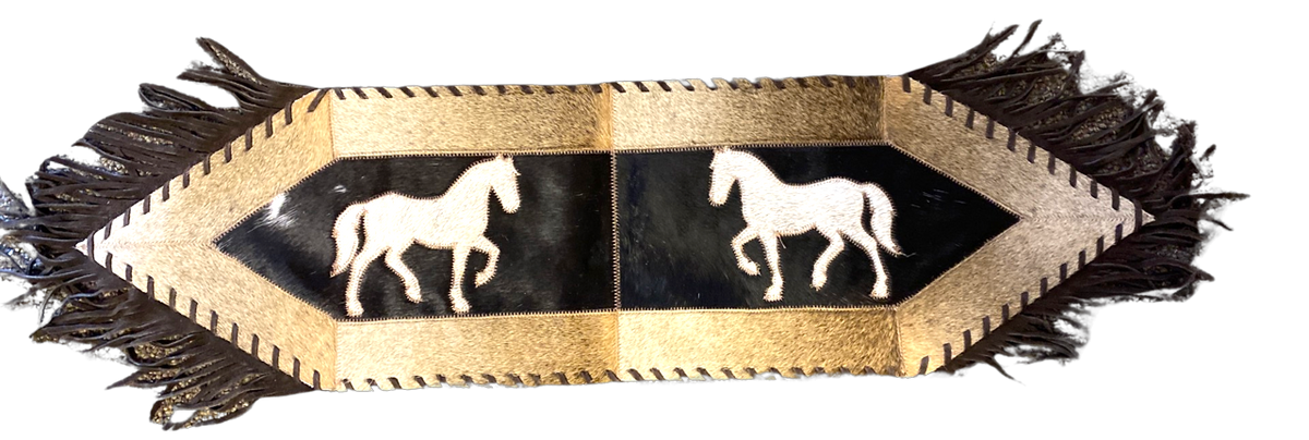 Western Brazilian Cowhide Horses Table Runner - 45" x 10" – Wild West ...