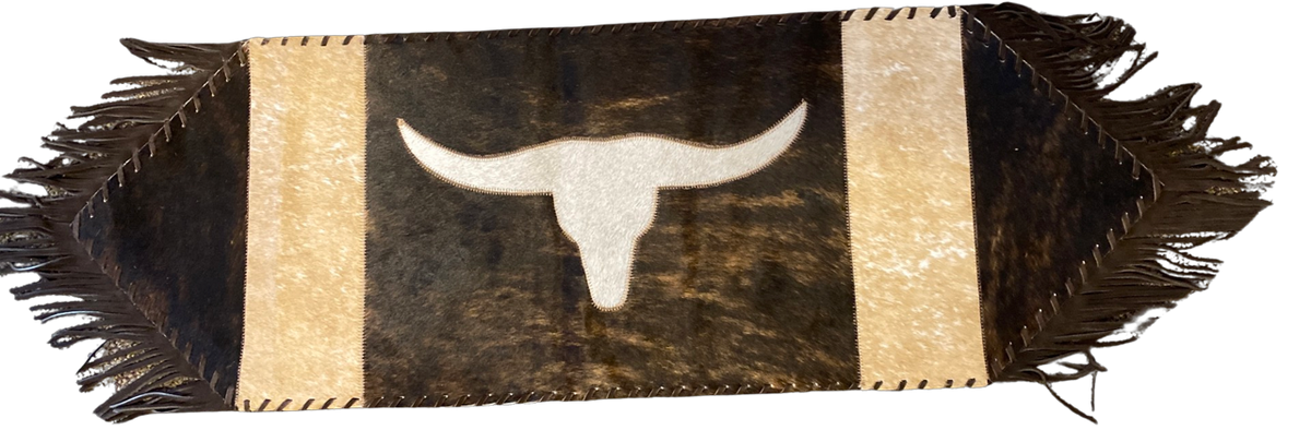 Western Brazilian Cowhide Longhorn Table Runner - 48" x 14" – Wild West ...