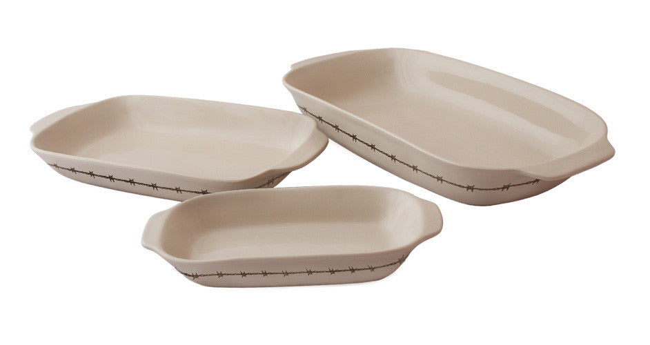 "Barbwire" Western Baking Dishes - 3 Piece Set – Wild West Living