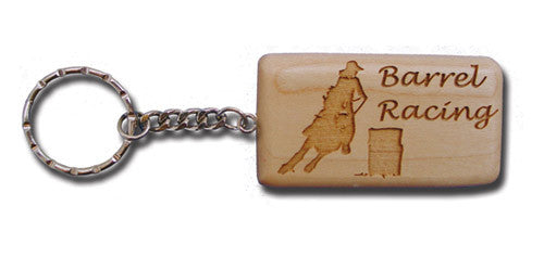 "Barrel Racing" Wooden Key Chain – Wild West Living