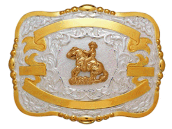 Western Trophy Buckle with Reiner and Free Engraving – Wild West Living