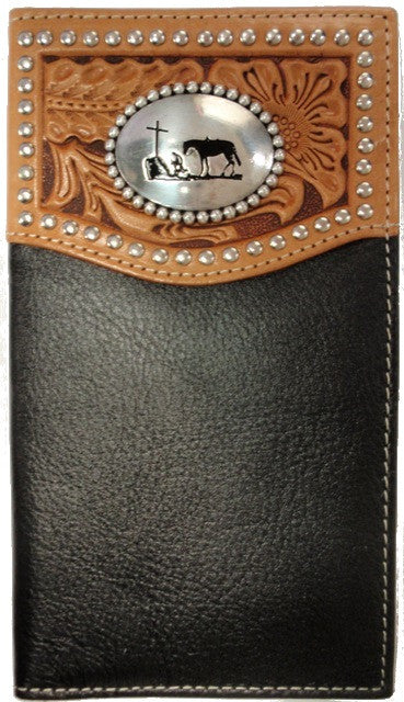 Western Praying Cowboy Leather Wallet/Checkbook Cover – Wild West Living