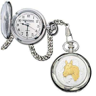 Western Pocket Watch with Horse Head – Wild West Living