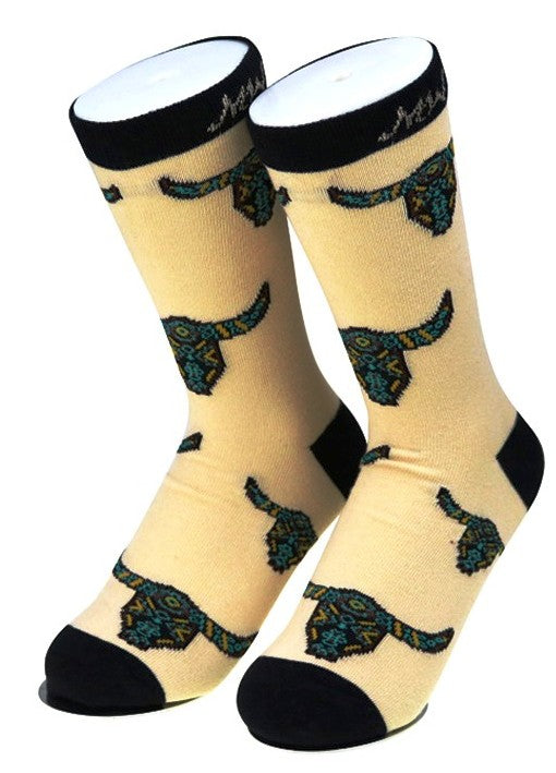 Longhorn Western Socks - Off White – Wild West Living