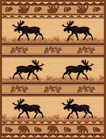 "Moose & Bear" Rustic Northwoods Area Rug (5 Sizes Available) – Wild ...