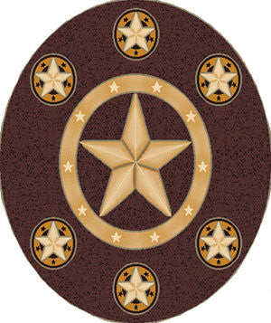 "Western Star" Western Round Area Rug Chocolate - 5 Ft Diameter – Wild ...